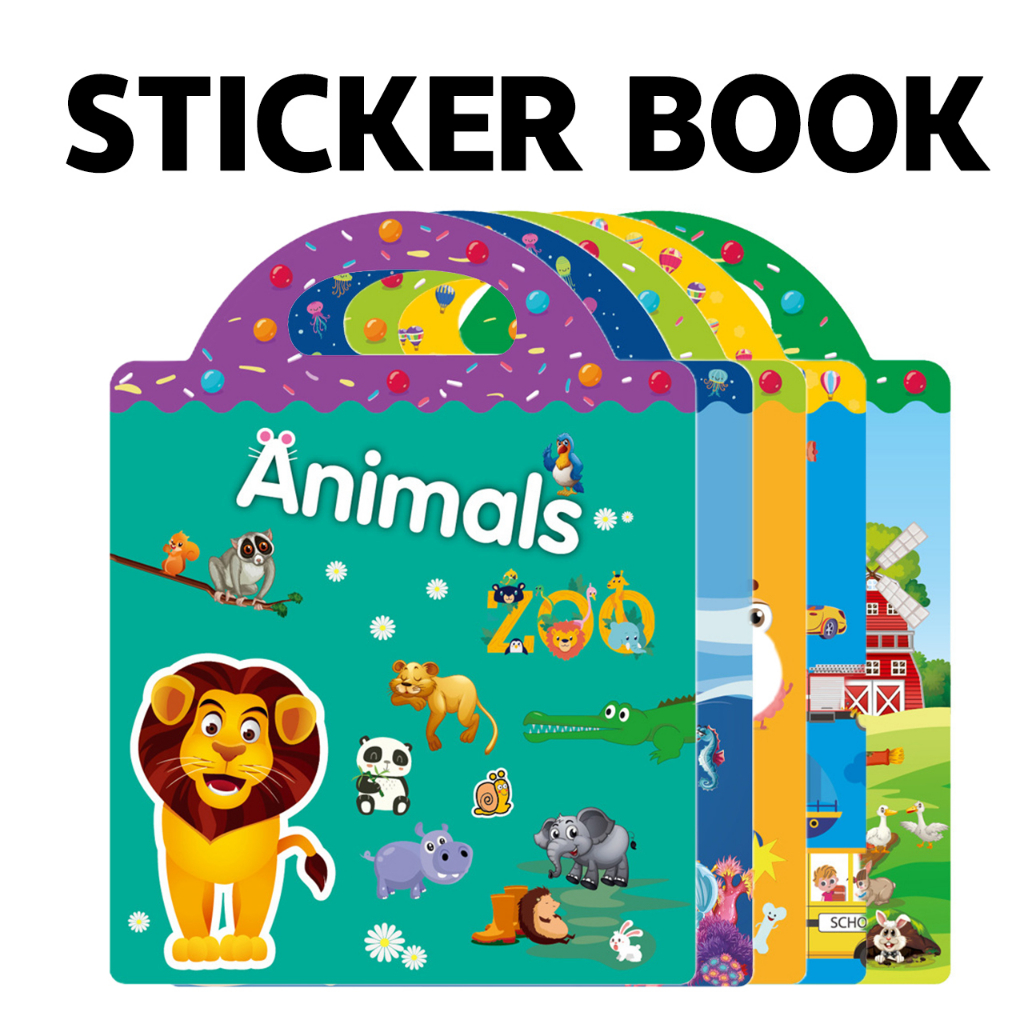 DIY Sticker page for Kids animal funny busy aklat early education ...