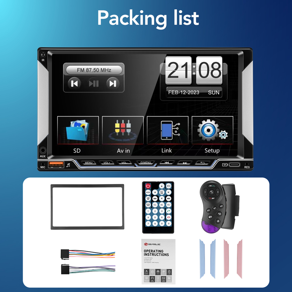 GEARELEC 2 Din Car Stereo With Bluetooth Car RadioTouch Screen Monitor ...