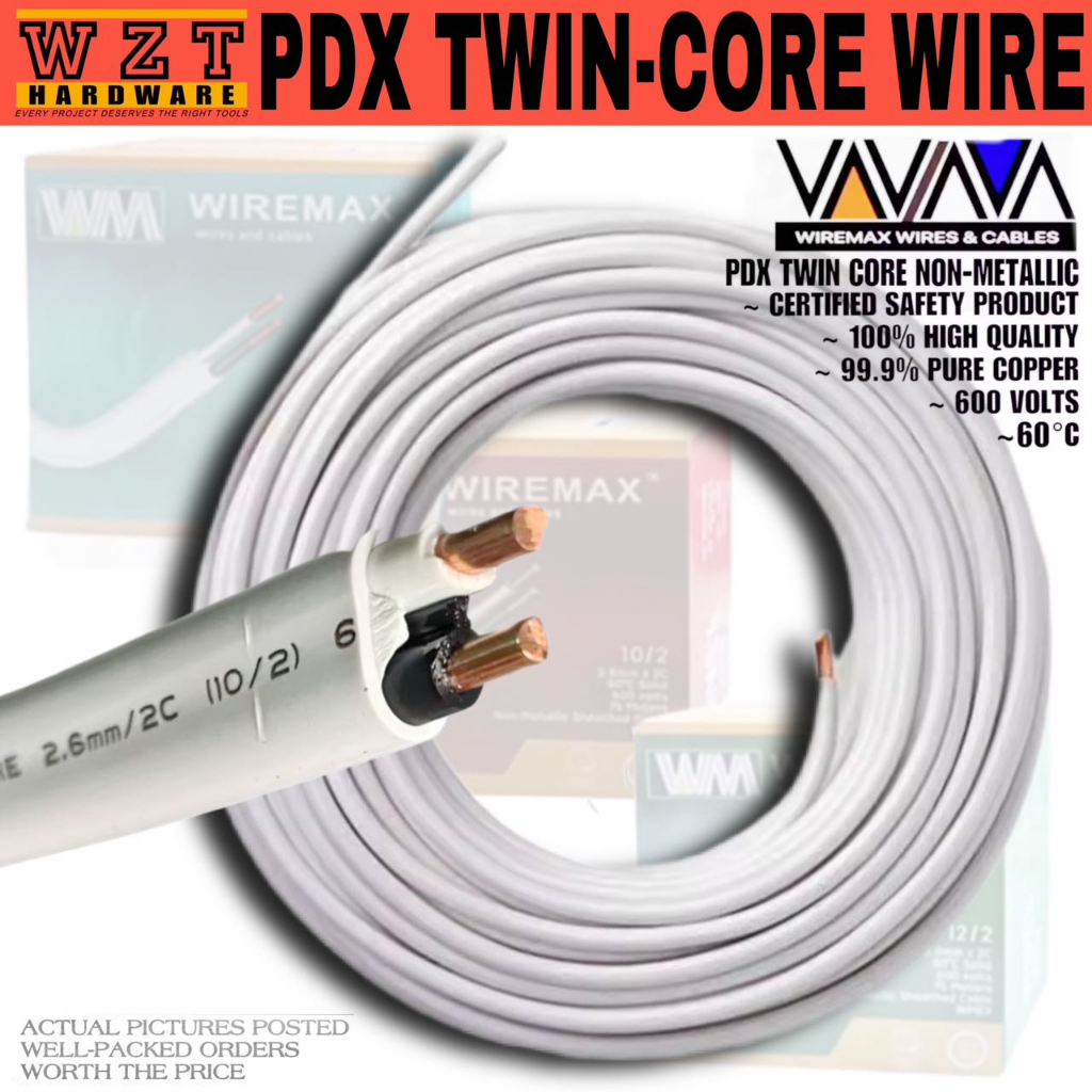 PER 20M-30M WIREMAX PDX (NM) TWIN CORE NON-METALLIC WIRE 14/2 - 12/2 ...