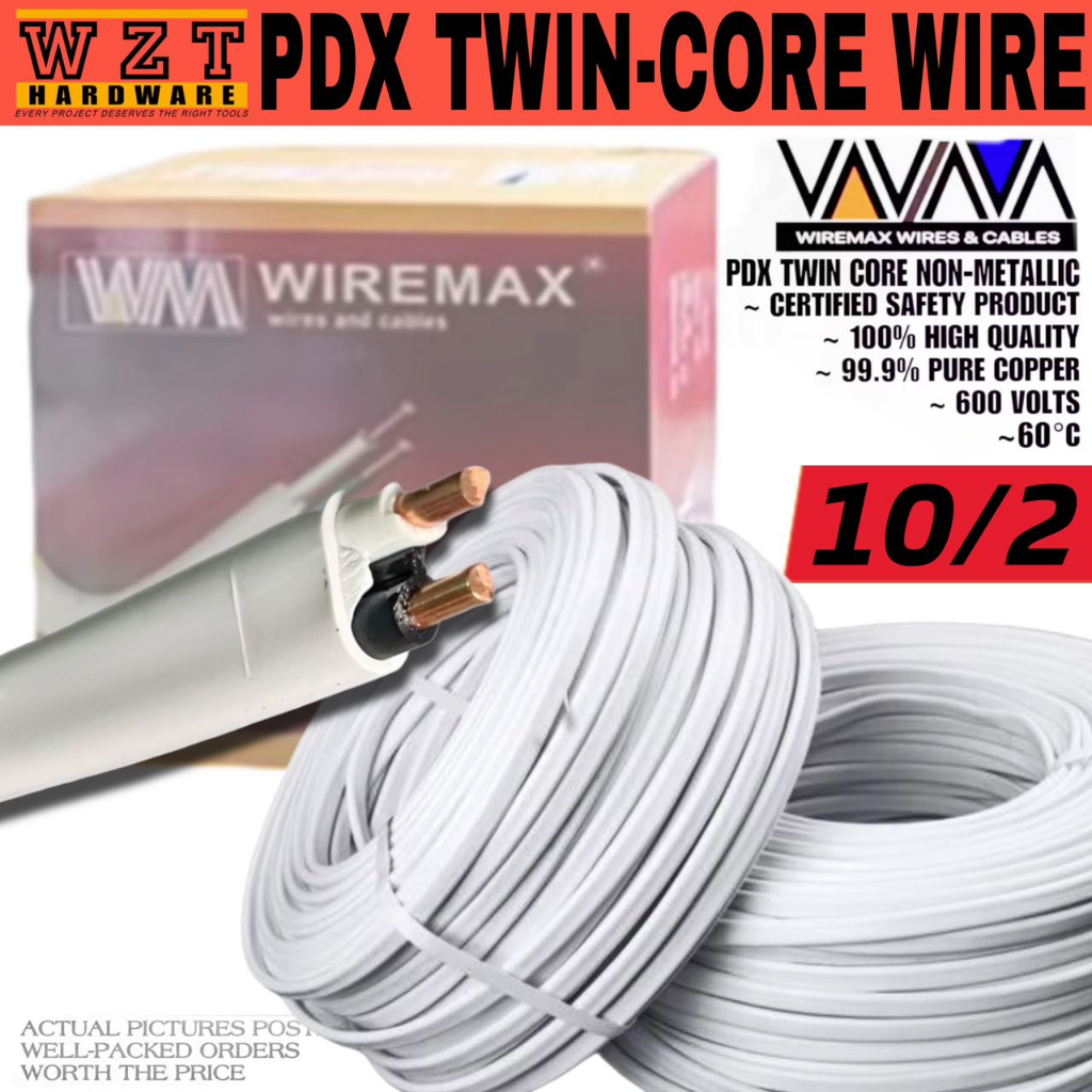 75M / 1ROLL PDX (NM) TWIN CORE NON-METALLIC WIRE 10/2 2.6mm-2c ORIGINAL ...