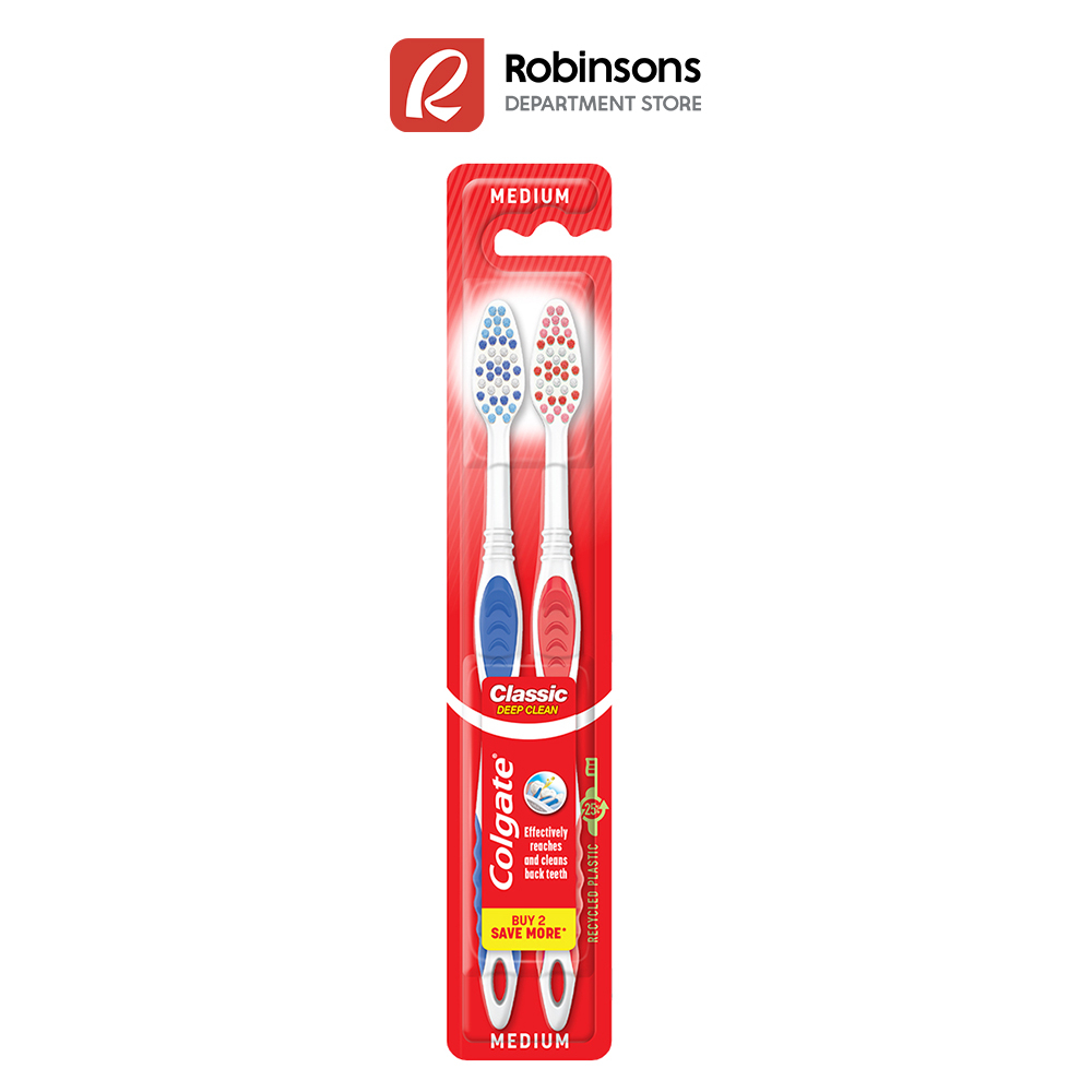 Colgate Classic Clean Medium Toothbrush Twin Pack | Shopee Philippines