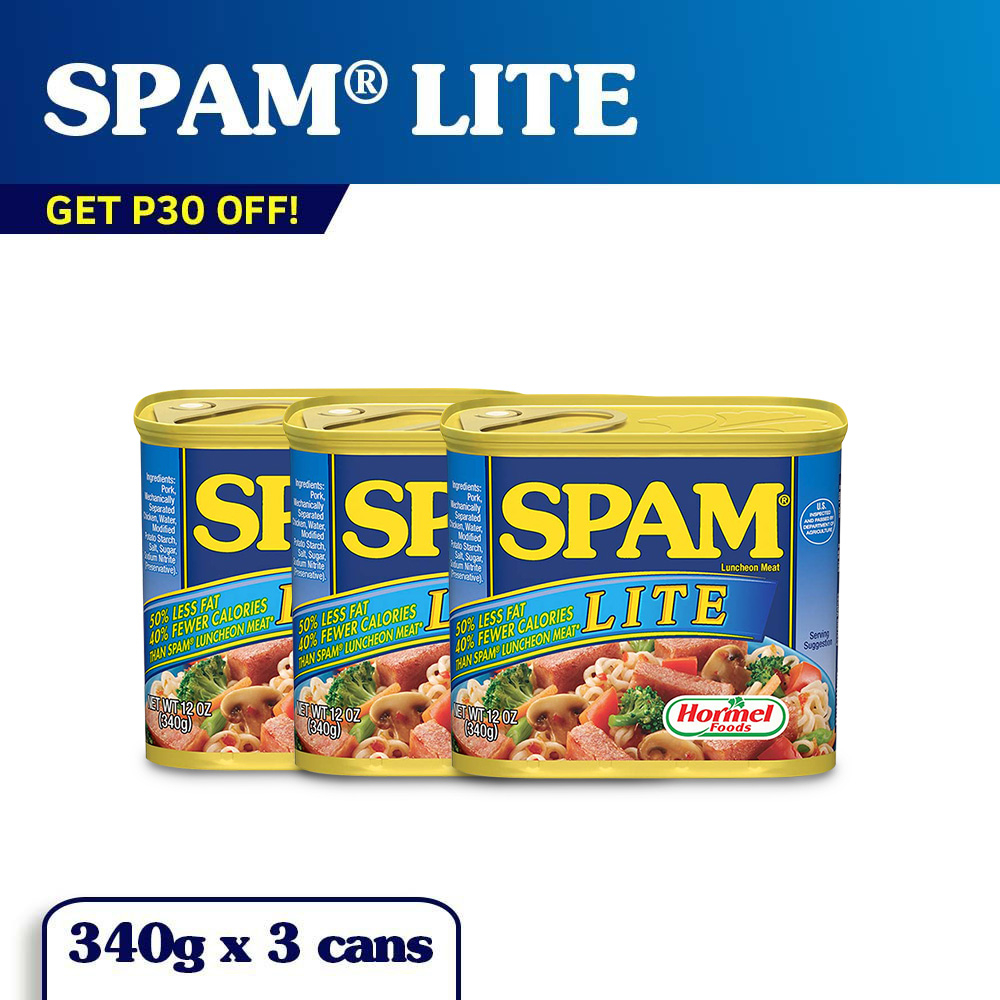 SPAM Lite Luncheon Meat 3 Can Value Pack 340G | Shopee Philippines