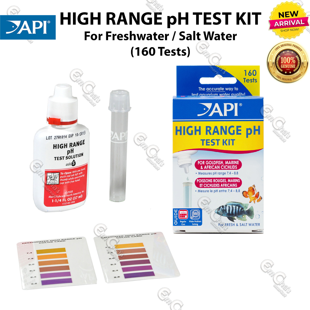 Api High Range Ph Test Kit (160 Tests) For Freshwater And Saltwater Use ...