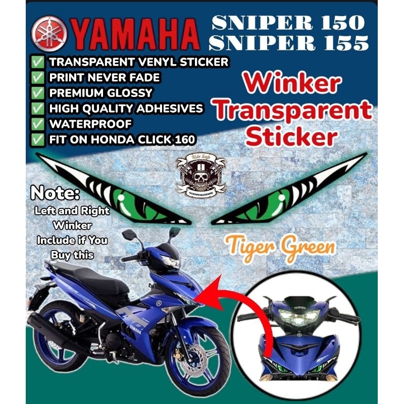 Yamaha Sniper 155 or 150 winker Transparent Sticker / Yamaha Sniper ...