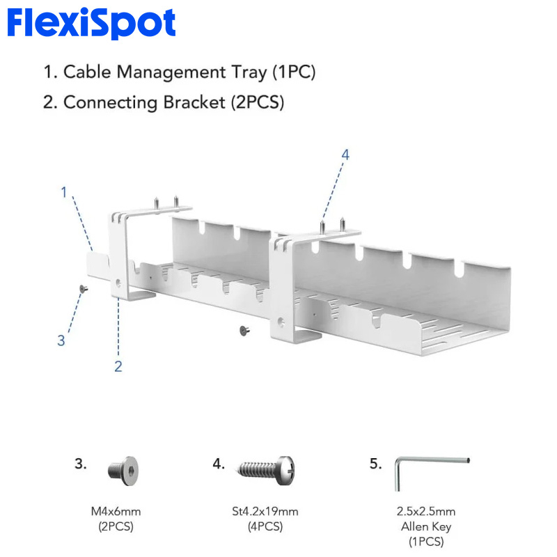 FlexiSpot WT2 Cable Management Tray with Cooling Design Fire Proof ...