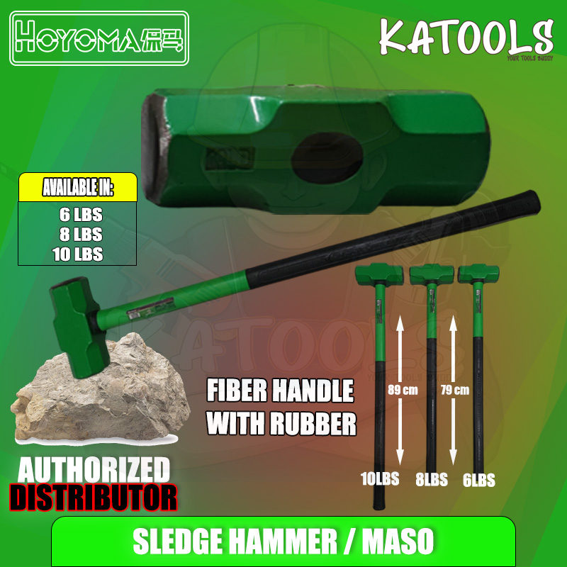 Hoyoma Sledge Hammer Fiber Handle with Rubber / Octagonal Hammer / Maso ...