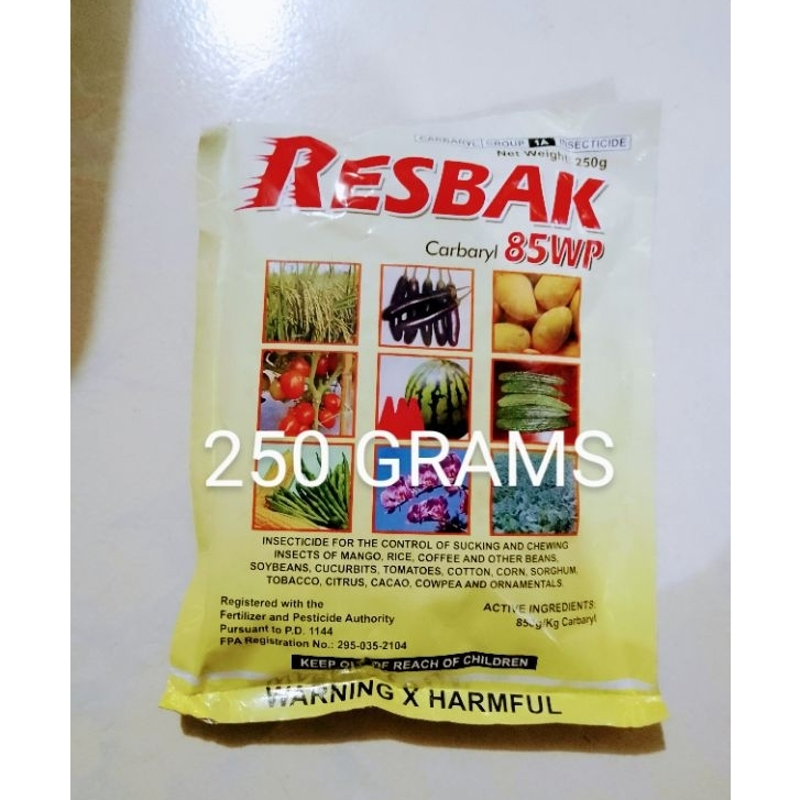 RESBAK 85WP CARBARYL LIKE SEVIN(250 GRAMS) | Shopee Philippines