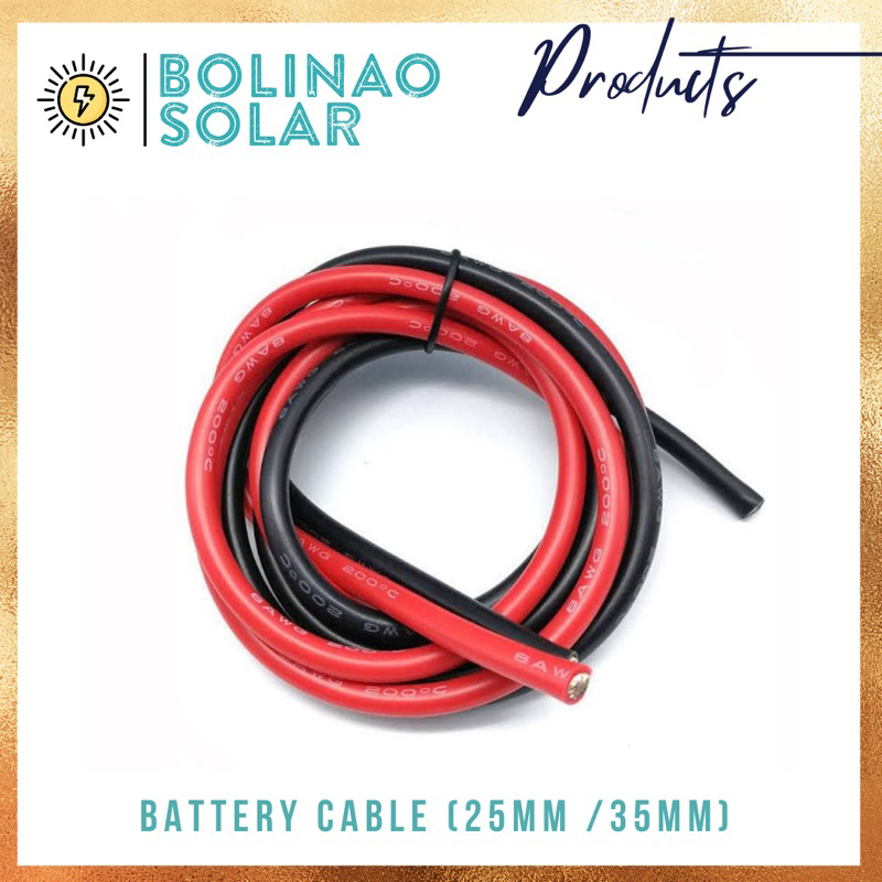 1 Meter 25mm / 35mm / 50mm Pure Copper Battery Cable | Shopee Philippines