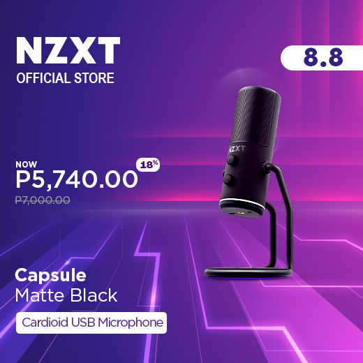 NZXT Capsule Cardioid USB Microphone | Built-in Shock Absorber | Voice ...