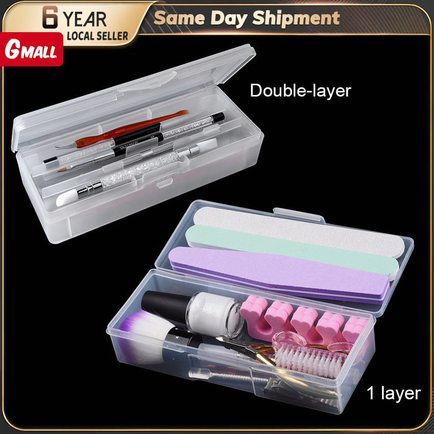 【Fast Delivery】 Transparent Rectangle Nail Art Tool Empty Case Nails ...