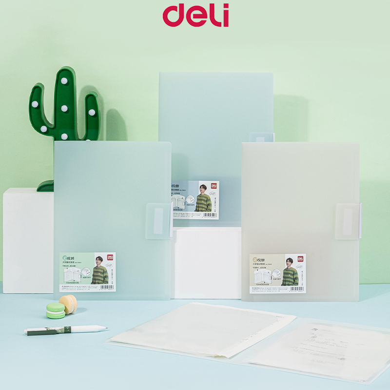 Deli 1Pc Random Color A4 File Folder Transparent Document Storage A3 Paper Organization | Shopee ...