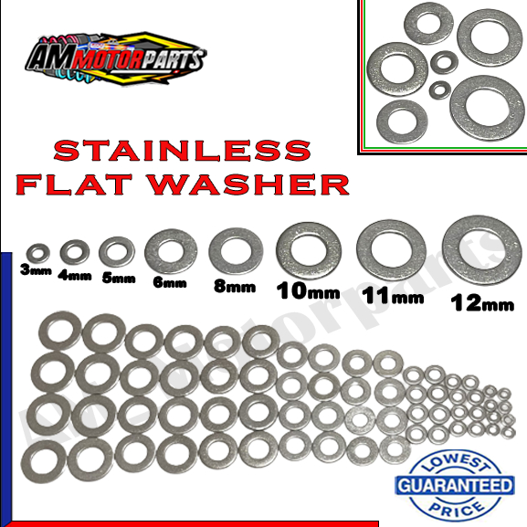 STAINLESS FLAT WASHER (3mm,4mm,5mm,6mm,8mm,10mm,11mm,12mm) | Shopee ...