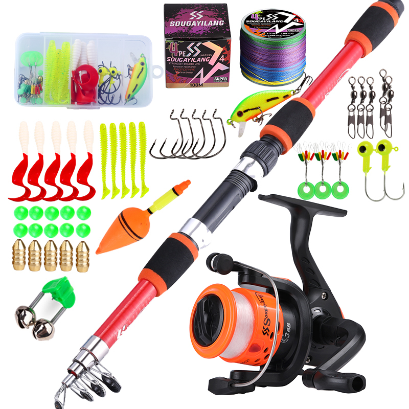 Sougayilang [COD] Fishing Rod Reel Full Kit Telescopic Spinning Rod ...