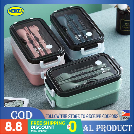 Lunch Boxes Double-layer Bento Box Leak-Proof Bento Box Dinnerware Set Microwave Adult | Shopee ...