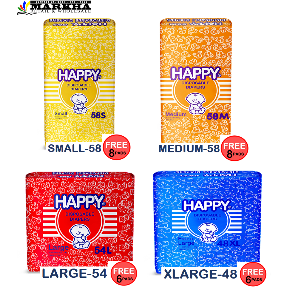 HAPPY BABY REGULAR DIAPER JUMBO PACK SMALL - XL | Shopee Philippines