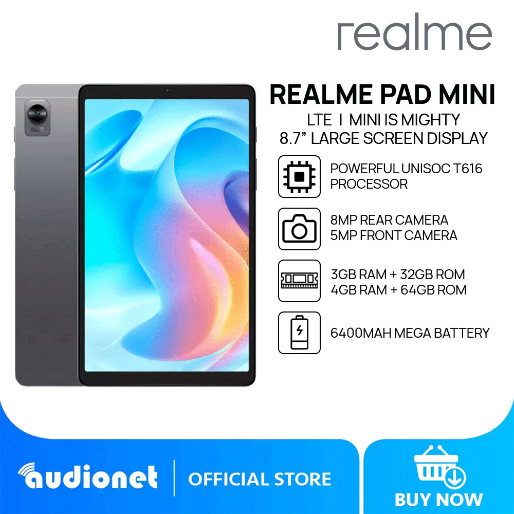 Realme Pad Mini Tablet LTE / WIFI 3GB/4GB RAM+32GB/64GB ROM 8.7” Large ...