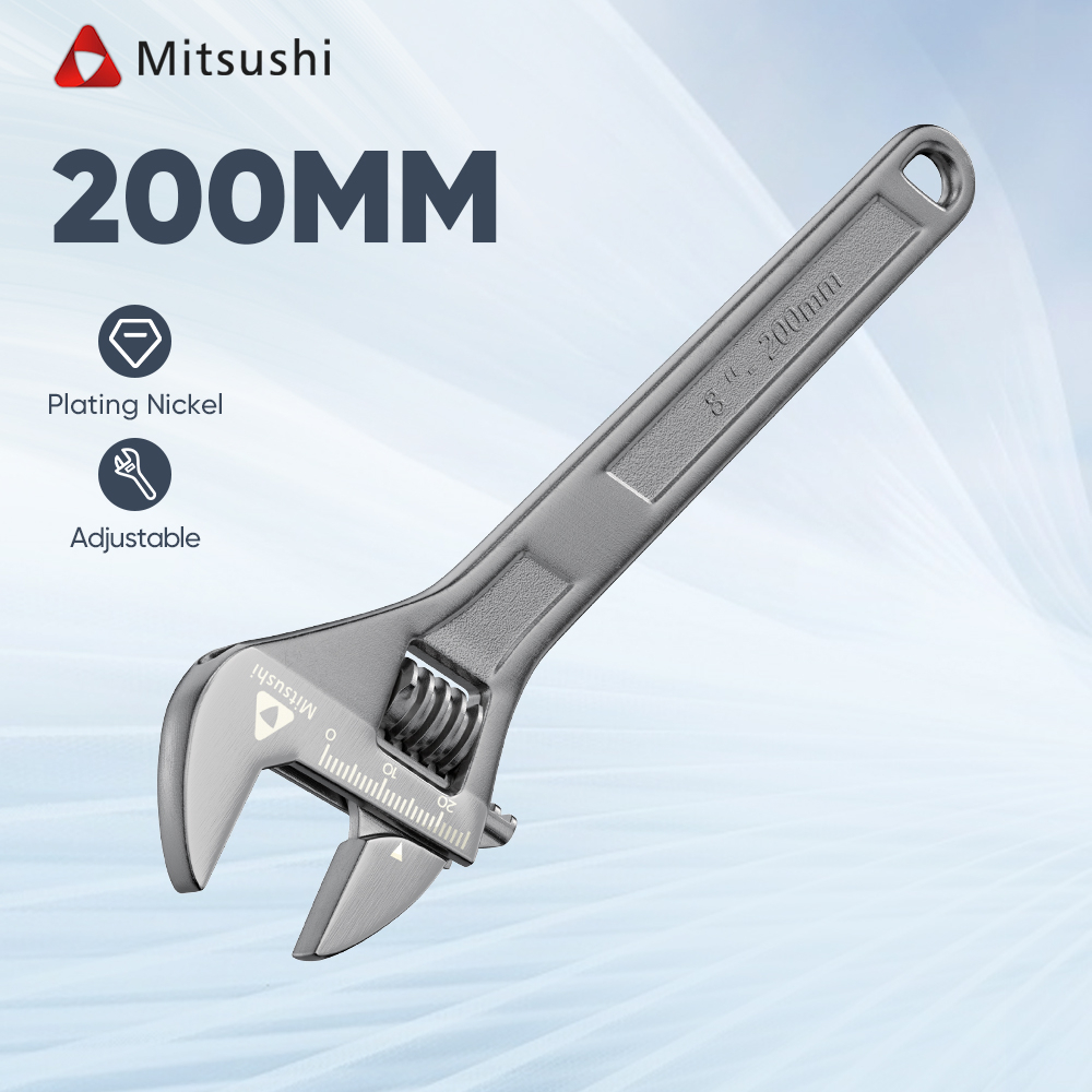 Mitsushi 4 Sizes 150/200/250/300mm Industrial Adjustable Wrench with ...