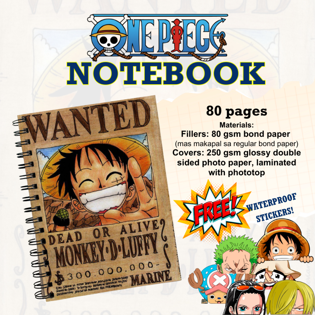 ONE PIECE Luffy NOTEBOOK-ANIME-A5-80 pages | Shopee Philippines