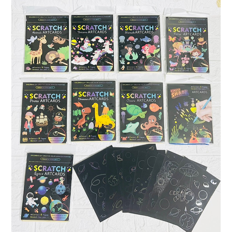 DIY Drawing Book and scratch graffiti magic note sketch black cardboard ...