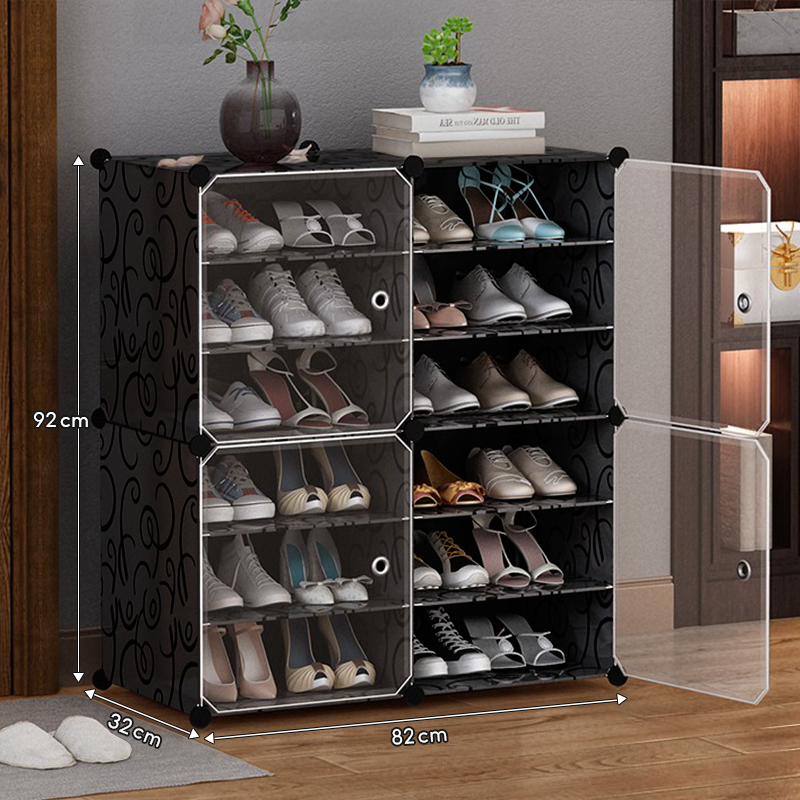 1x3 Layer/2x6 Layer Shoe Rack Organizer Foldable Shoe Storage Boxes ...