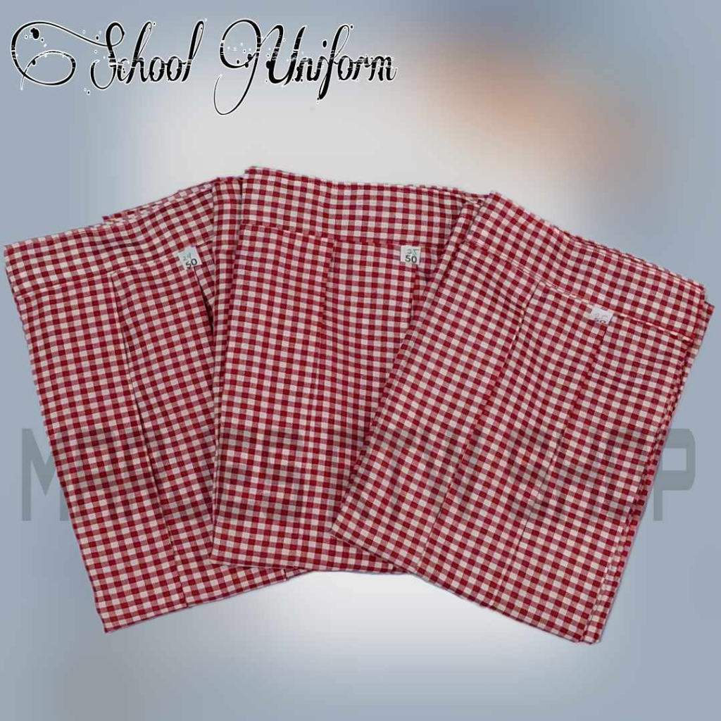 Palda/Skirt Checkered ( Red ) School Uniform | Shopee Philippines