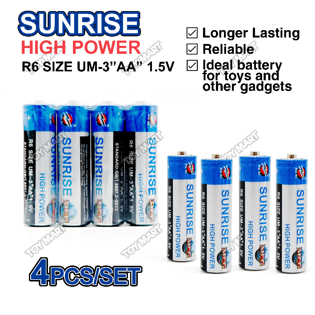 Sunrise UltraCharge Premium AA Alkaline Battery 4 in 1 Pack | Shopee ...