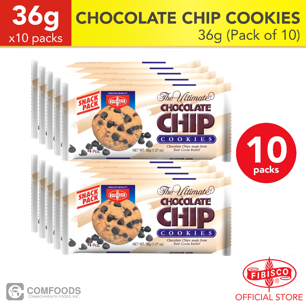 FIBISCO Chocolate Chip Cookies Snack Pack 36g | Shopee Philippines