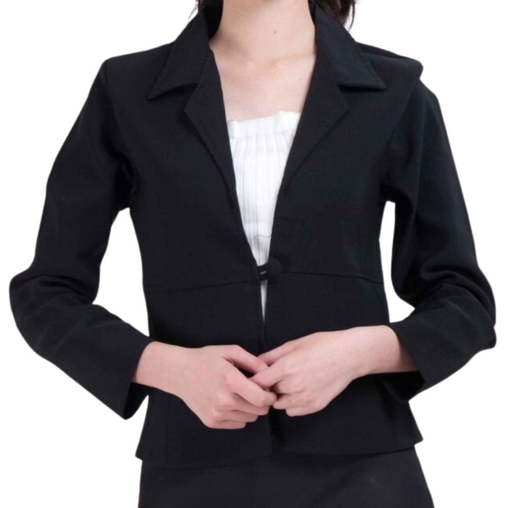 Formal Blazer Plain Black S-XXL Officewear #2106 | jj.shop | Shopee ...