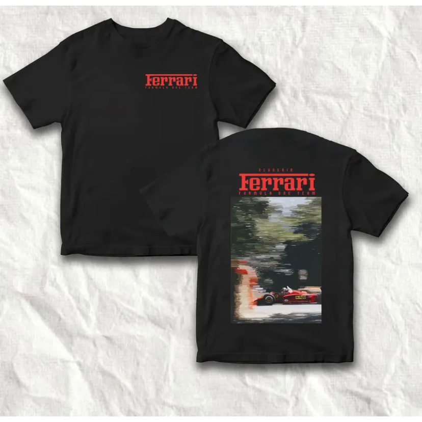 Ferrari Formula 1 Team Retro tee Cotton Crew Neck Plain tshirt Unisex t ...