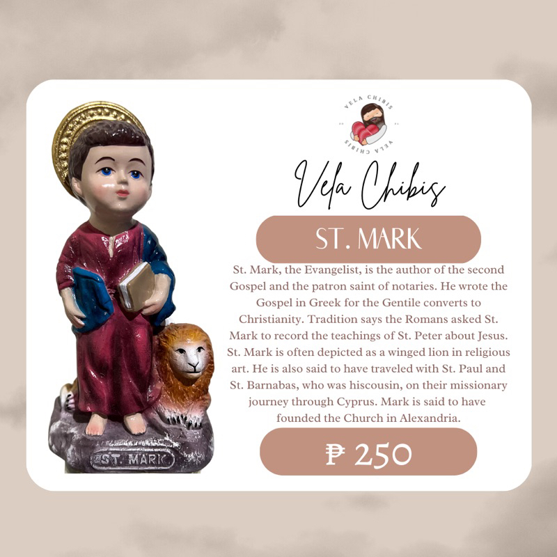 St. Mark (St. Mark the Evangelist) Chibi Image / Chibi Saint | Shopee ...
