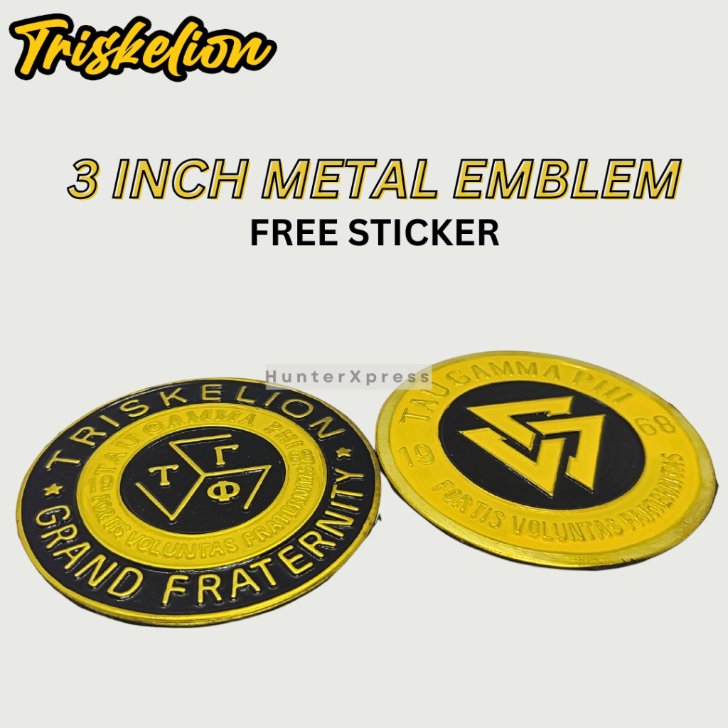 Tau Gamma Phi Metallic Embossed Emblem, Triskellion Car and Motor ...
