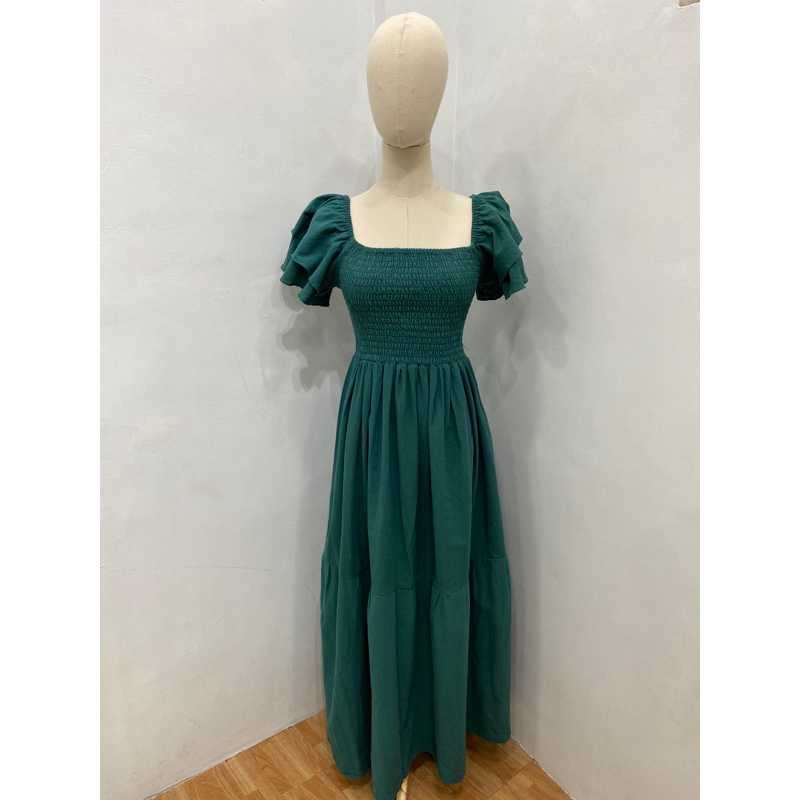 Seniora (L-2XL) Maxi Linen & SENEPA Smocking Dress (PLUS SIZE) | Shopee ...