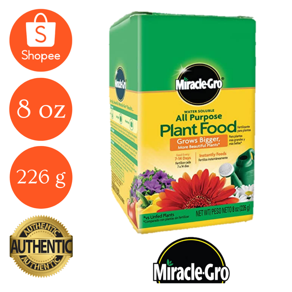 MIRACLE GRO WATER SOLUBLE ALL PURPOSE PLANT FOOD 8 OZ 226 GRAMS ...