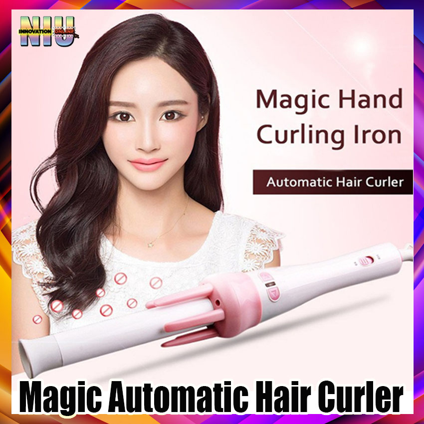 (VARIATION) Magic Automatic Hair Curler Roller (Pink/White) / 5In1 Hair ...