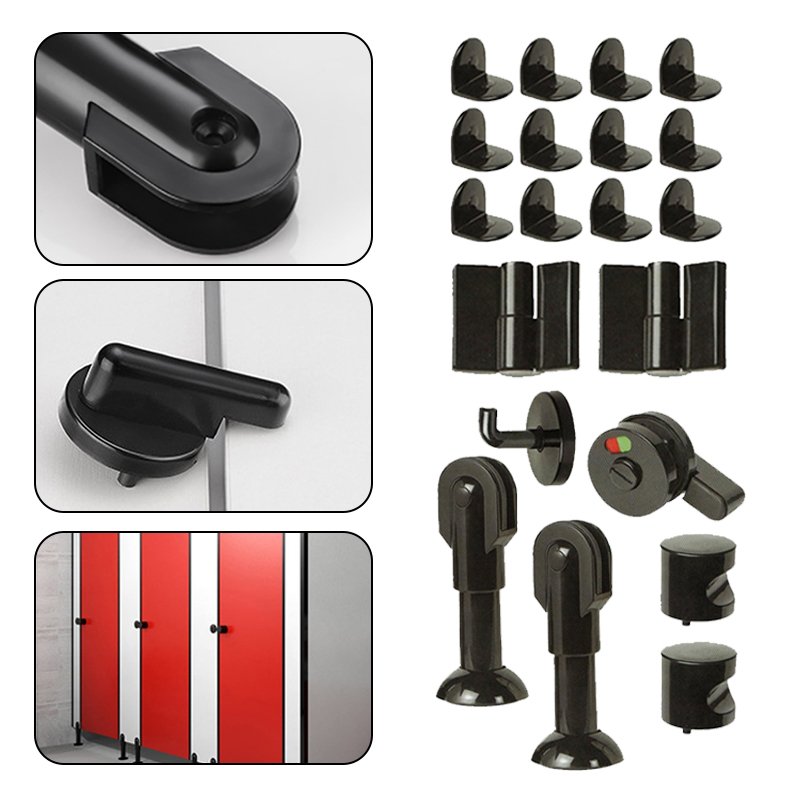 Black Nylon Bathroom Restroom Toilet Partition Accessories Bathroom ...