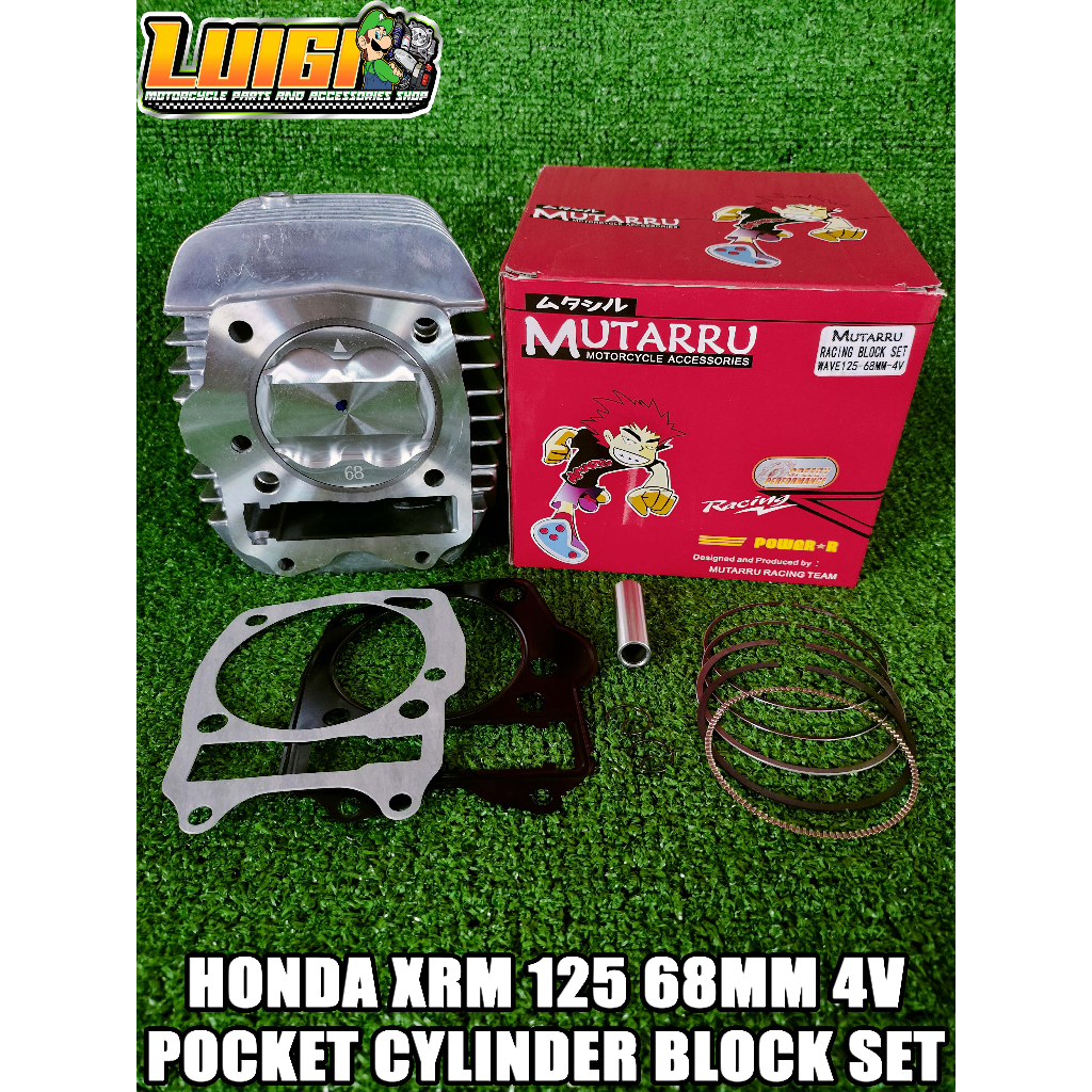MUTARRU HONDA XRM 125 68MM 4VALVE POCKET PISTON CYLINDER BLOCK SET ...