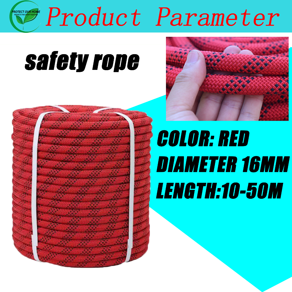 Diameter 16mm Length 10-50M climbing rope static rope safety rescue ...