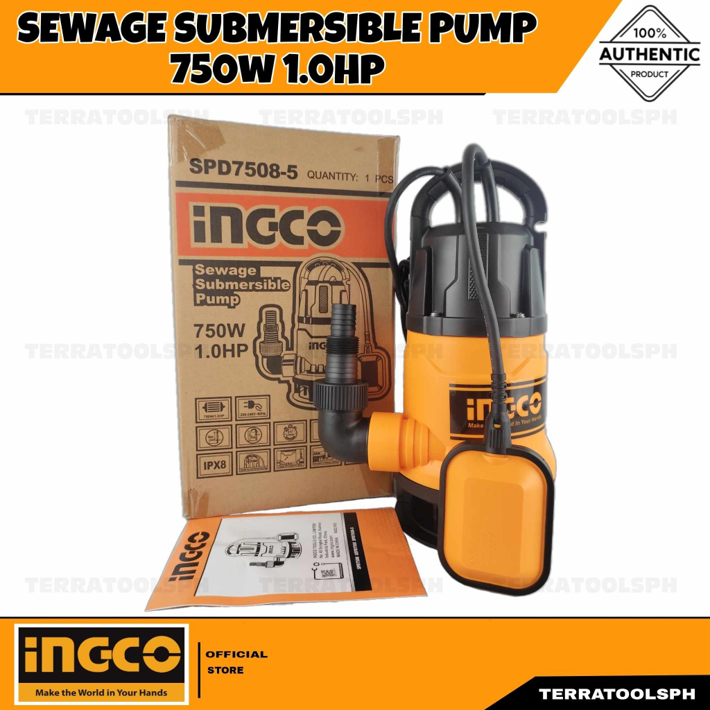 Ingco SPD7508-5 Sewage Submersible Pump 750W (1.0HP) for Dirty Water ...
