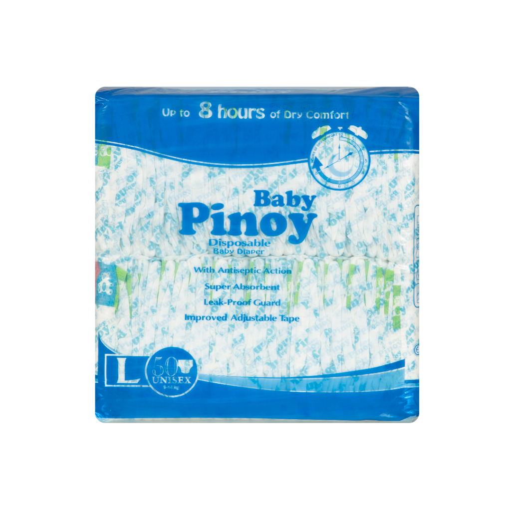 Baby Pinoy Disposable Baby Diaper Large 50's | Shopee Philippines