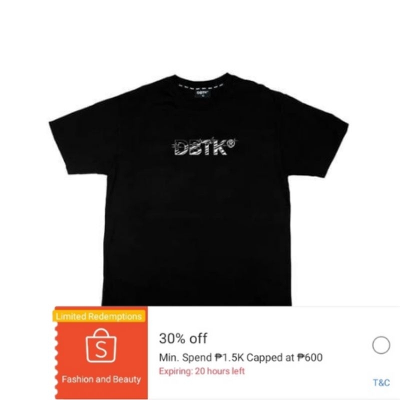 DBTK Logo Spark 2020 "Black" (Medium Regular Fit) | Shopee Philippines