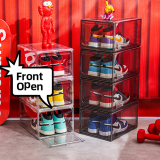 Acrylic Shoe Box Transparent Magnetic Shoe Box Front Open Shoe Box ...
