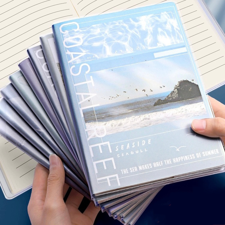 HGS A5 Thickened Notebook 96 Sheets Creative Line Notepad Rubber Book ...