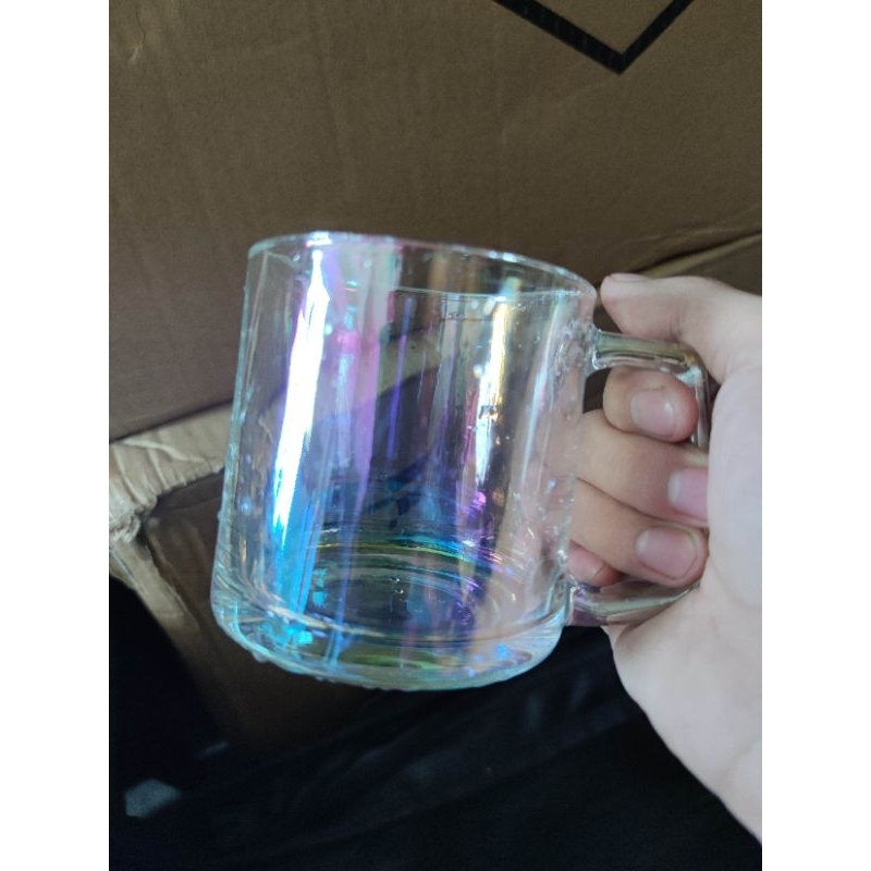 High quality aesthetic Clear and gold mug glass Coffe Latte set with ...