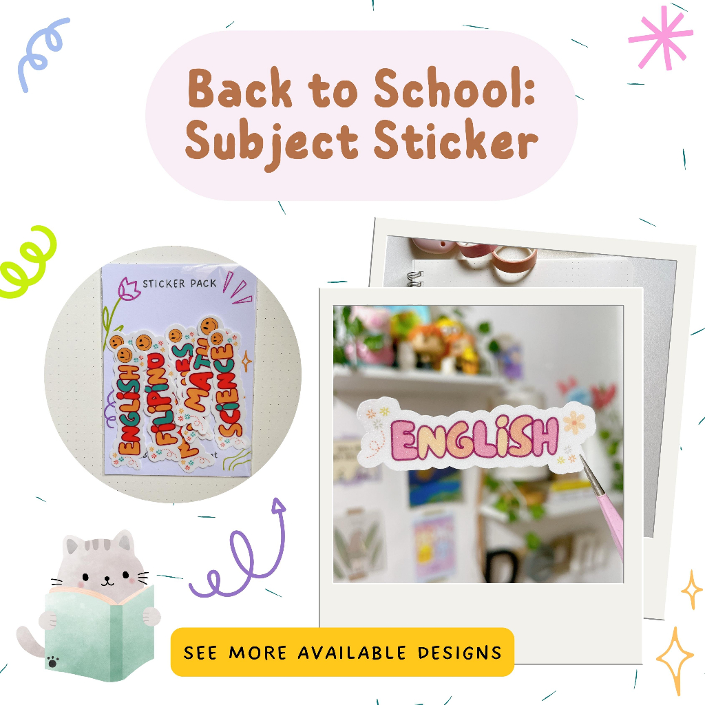 Subject Labels Sticker Sheet | Subject Stickers | Cute Sticker ...