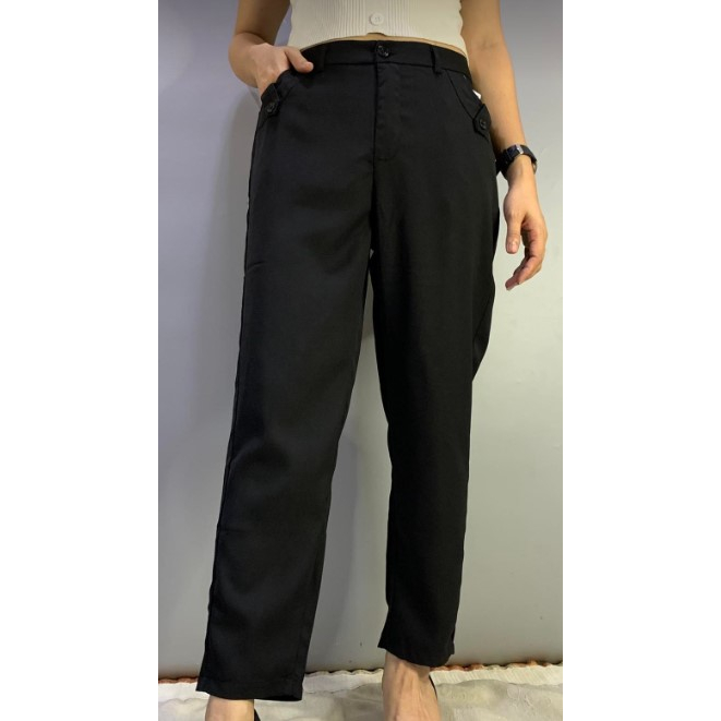 (M-2XL) Plussize Highwaist Straightcut Slacks Garterized Back Office ...