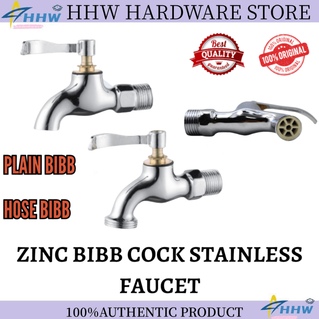 HHW HARDWARE STORE STAINLESS FAUCET（PLAIN BIBB / HOSE BIBB ) | Shopee ...