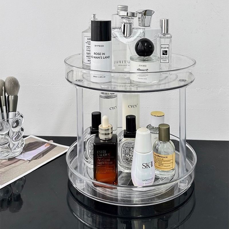 Cosmetic storage rack holder desk organizer desktop finishing rotating ...