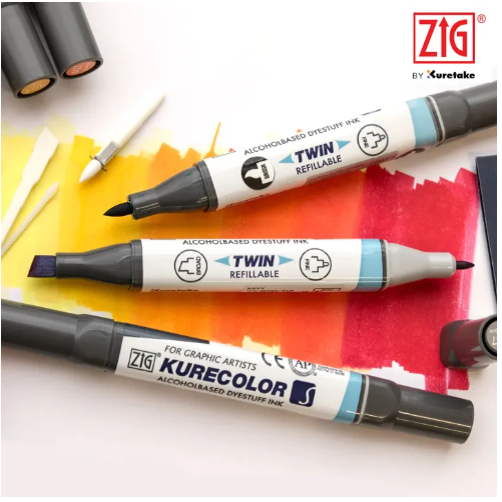 ZIG Kurecolor KC3000 Individual Color - Quality Refillable Twin Graphic ...