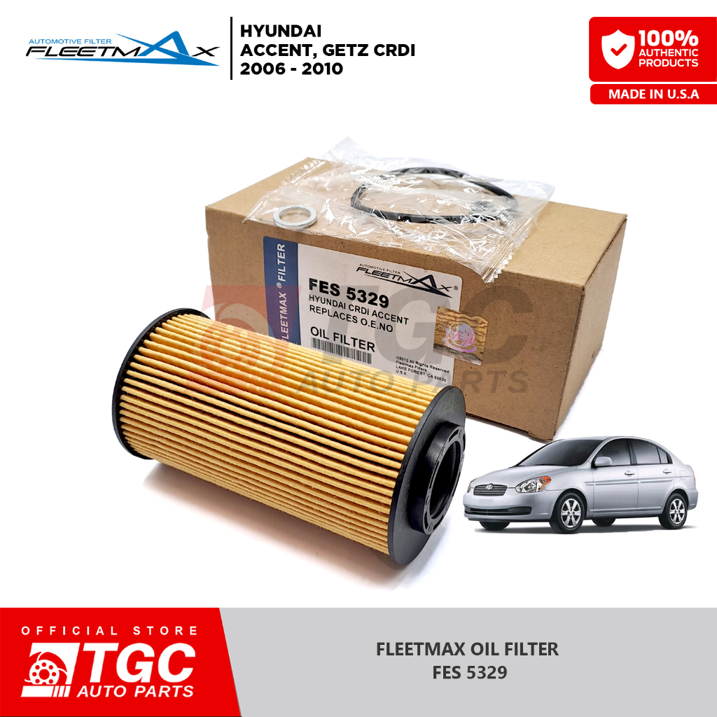 Fleetmax Oil Filter For Hyundai Accent Getz Crdi 2006 - 2010 Fes 5329 ...