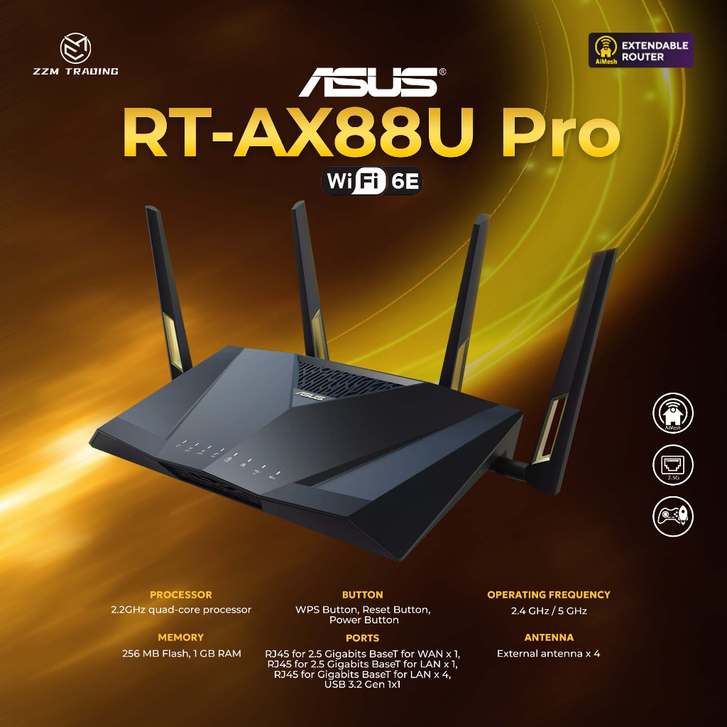 ASUS RT-AX88U/RT-AX88U Pro/RT-BE88U Wireless Router WiFi6 Quad Core 8 ...